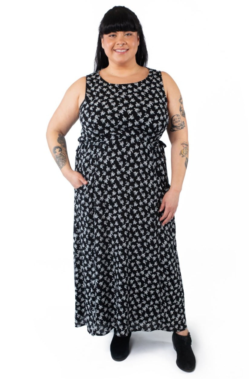 Rhiannon Dress in Black Rose Crepe – Field Day